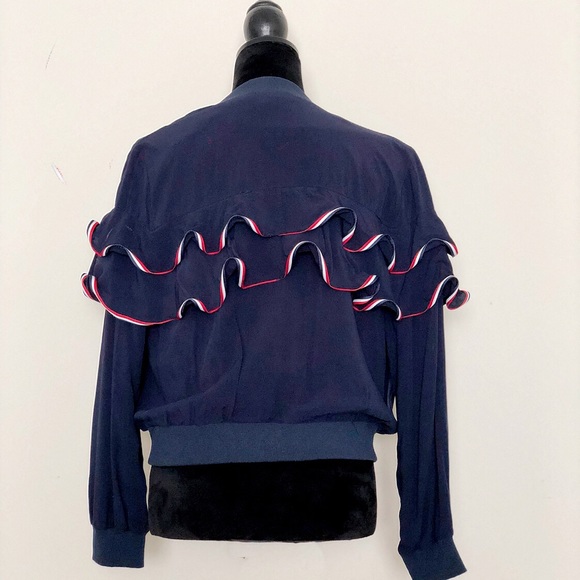 Jackets & Coats | New Super Cute Ruffled Navy Jacket | Poshmark